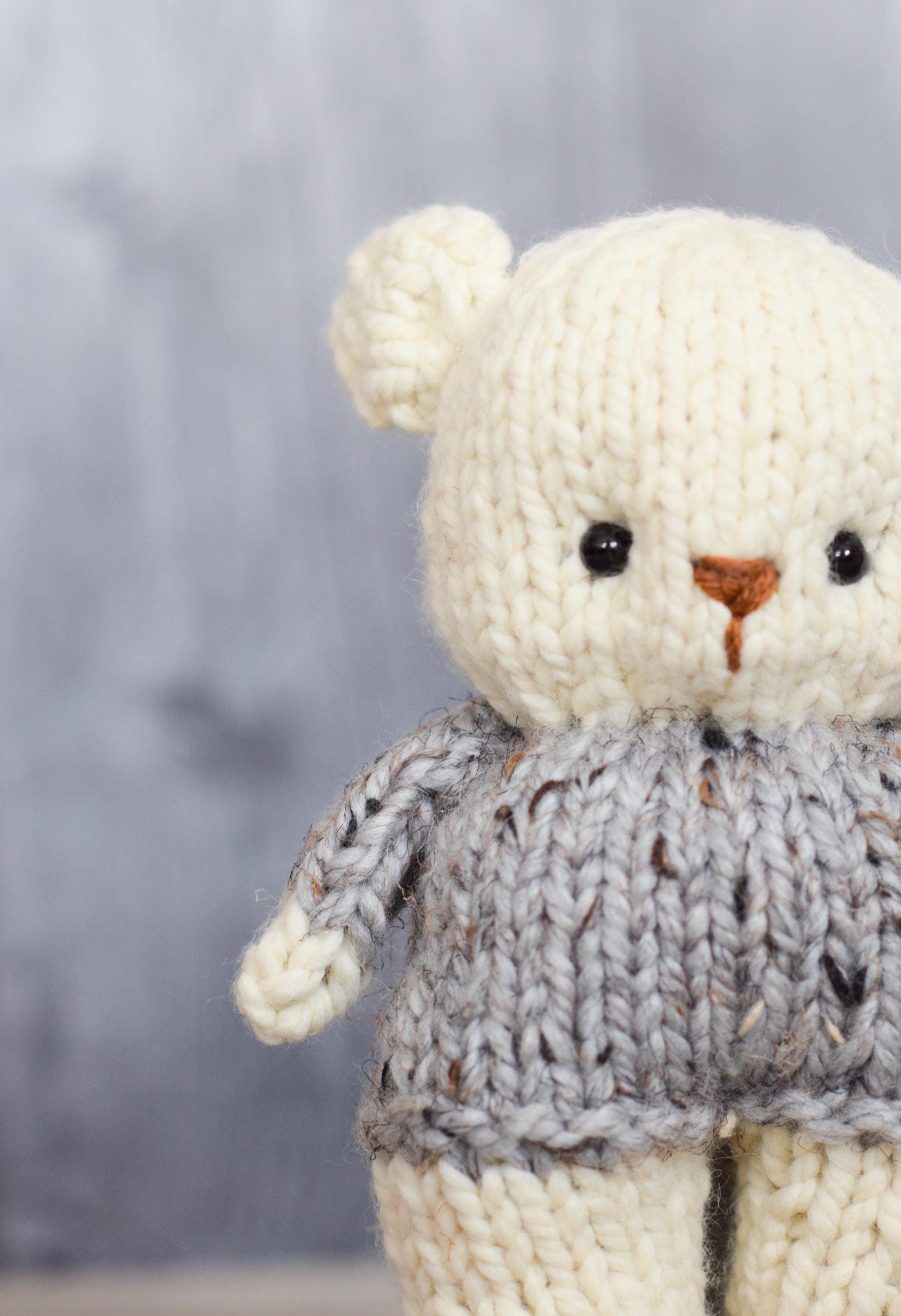 Bear Knitting Pattern, Bjorn the Bear Knitting Pattern, Beginner Knit ...