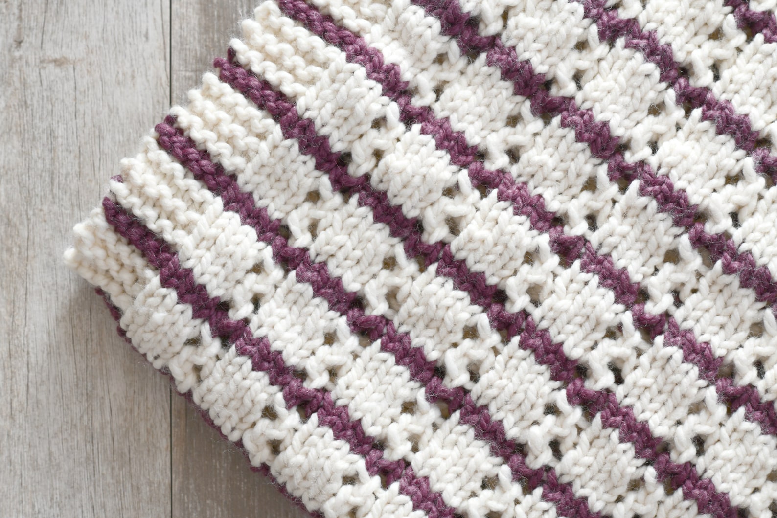 Stripes & Eyelets Urban Blanket Knitting Pattern, Pretty Blanket ...