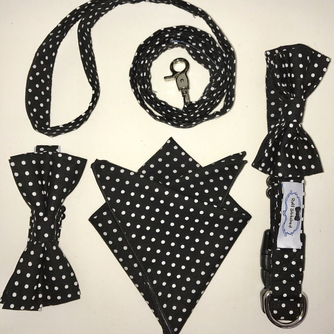 Matching Dog and Owner Bow Tie Set, Black Polka Dot Cotton - Etsy
