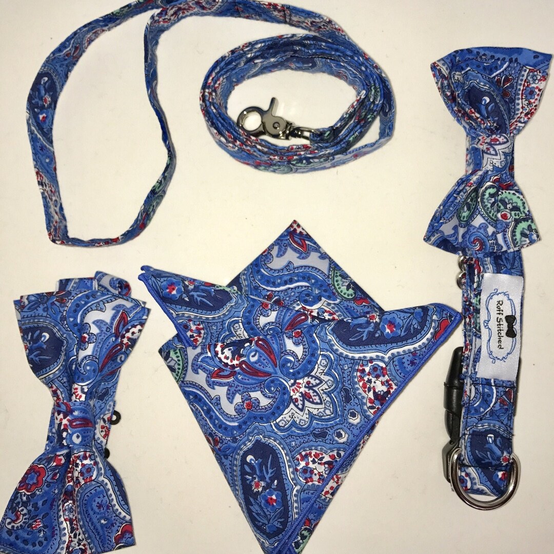 Matching Dog and Human Bow Tie Set, Cotton Paisley - Etsy