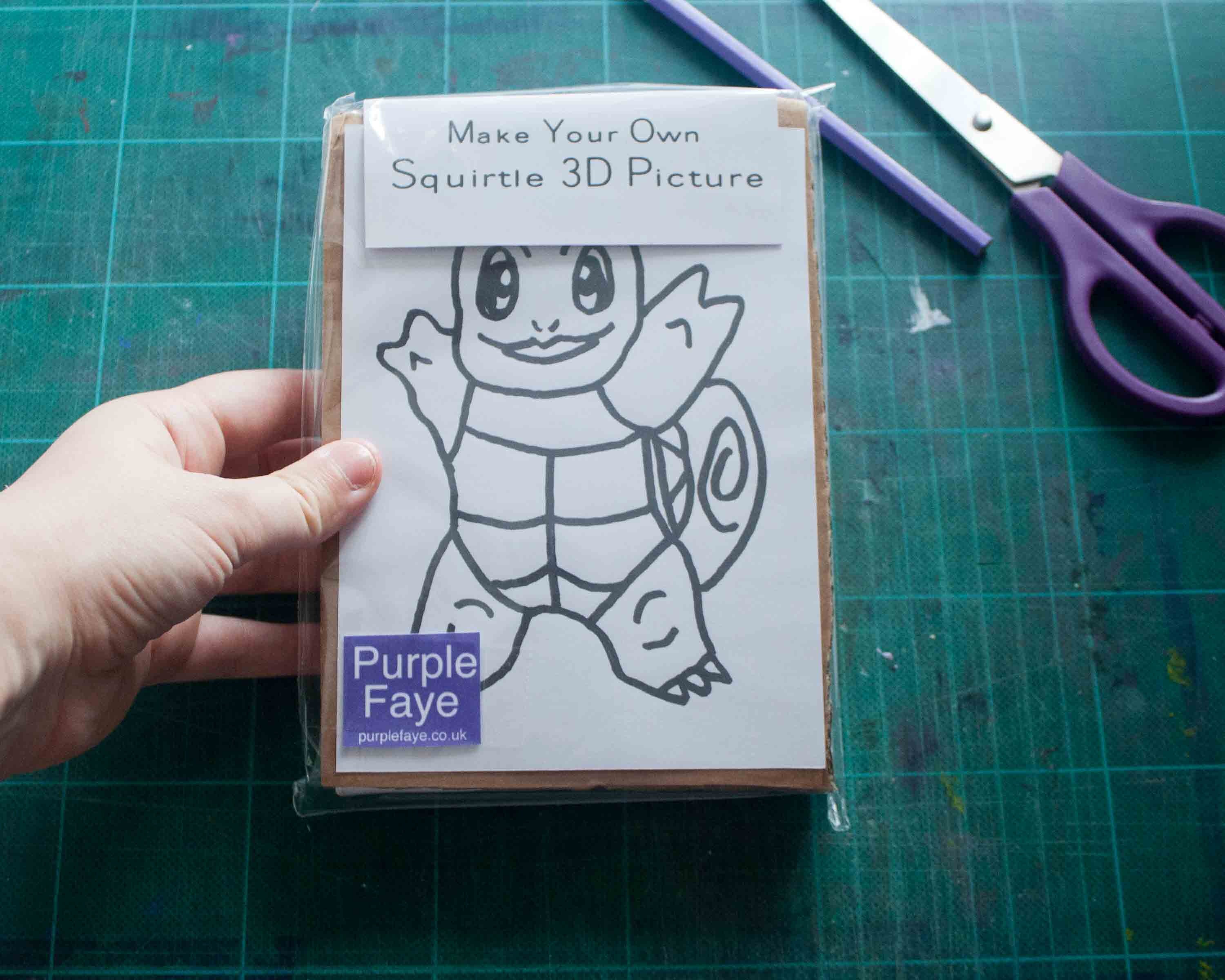 Squirtle Pokemon Inspired 3D Picture Craft Kit for Children and Adults ...