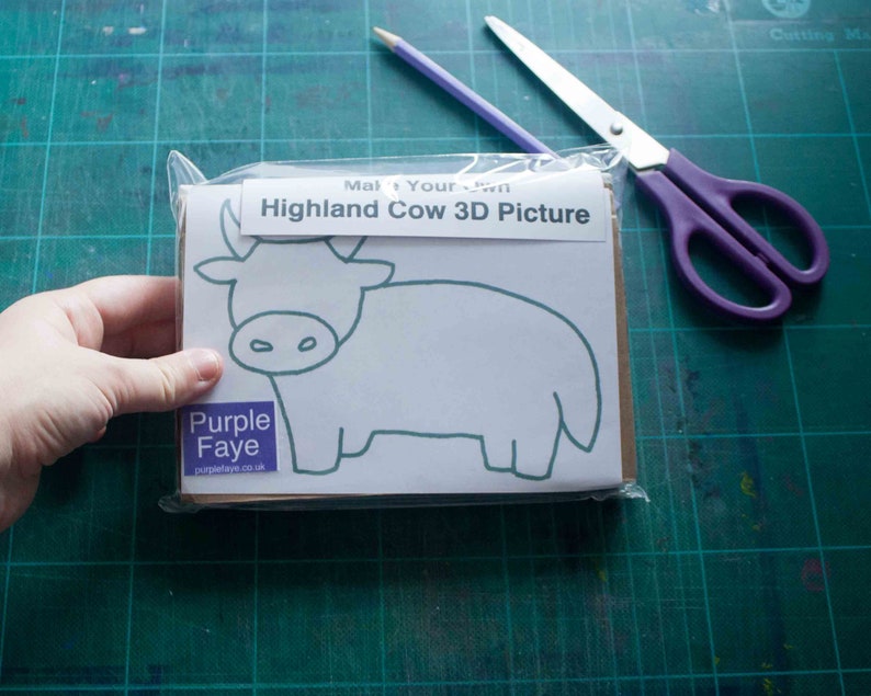 Highland Cow 3D Picture Craft Kit for Children and Adults. Suitable for ...
