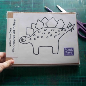 Stegosaurus Dinosaur 3D Picture Craft Kit for Children and Adults ...
