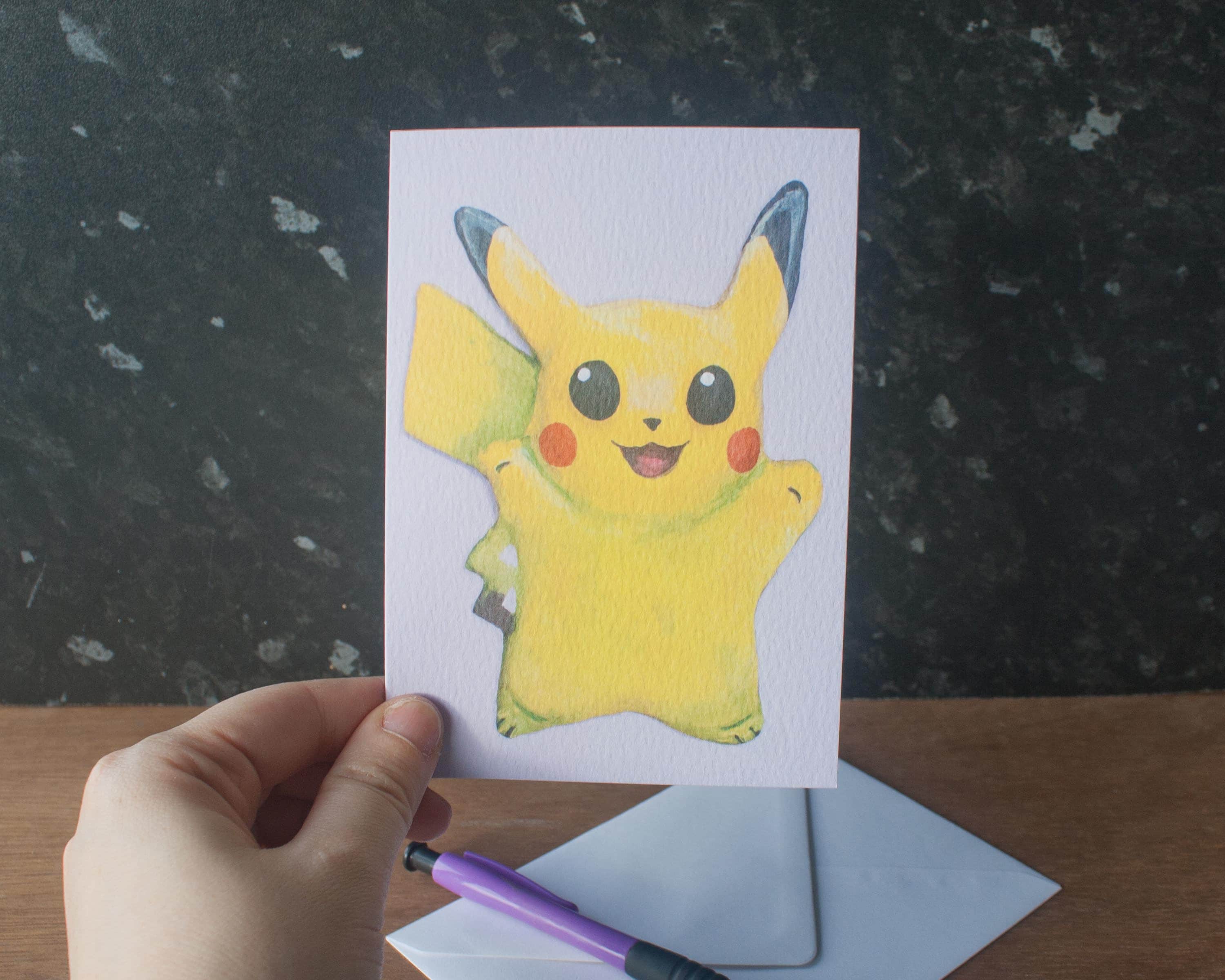 Pikachu Pokemon Inspired Greetings Card - Etsy