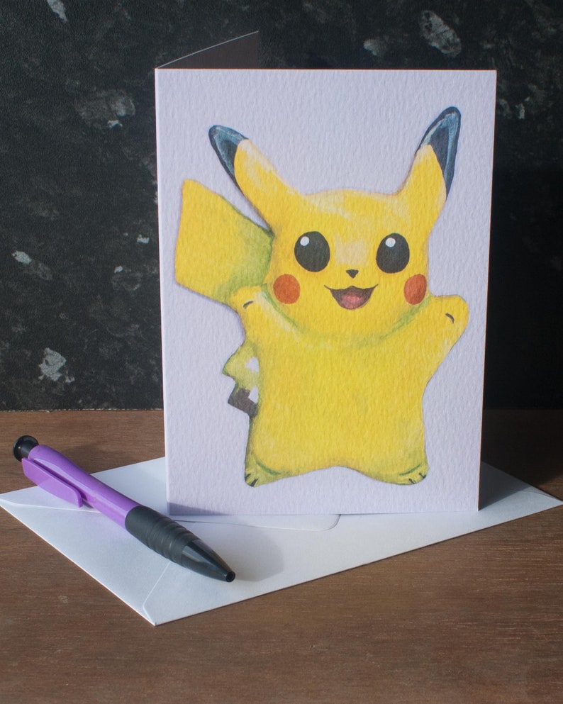 Pikachu Pokemon Inspired Greetings Card - Etsy