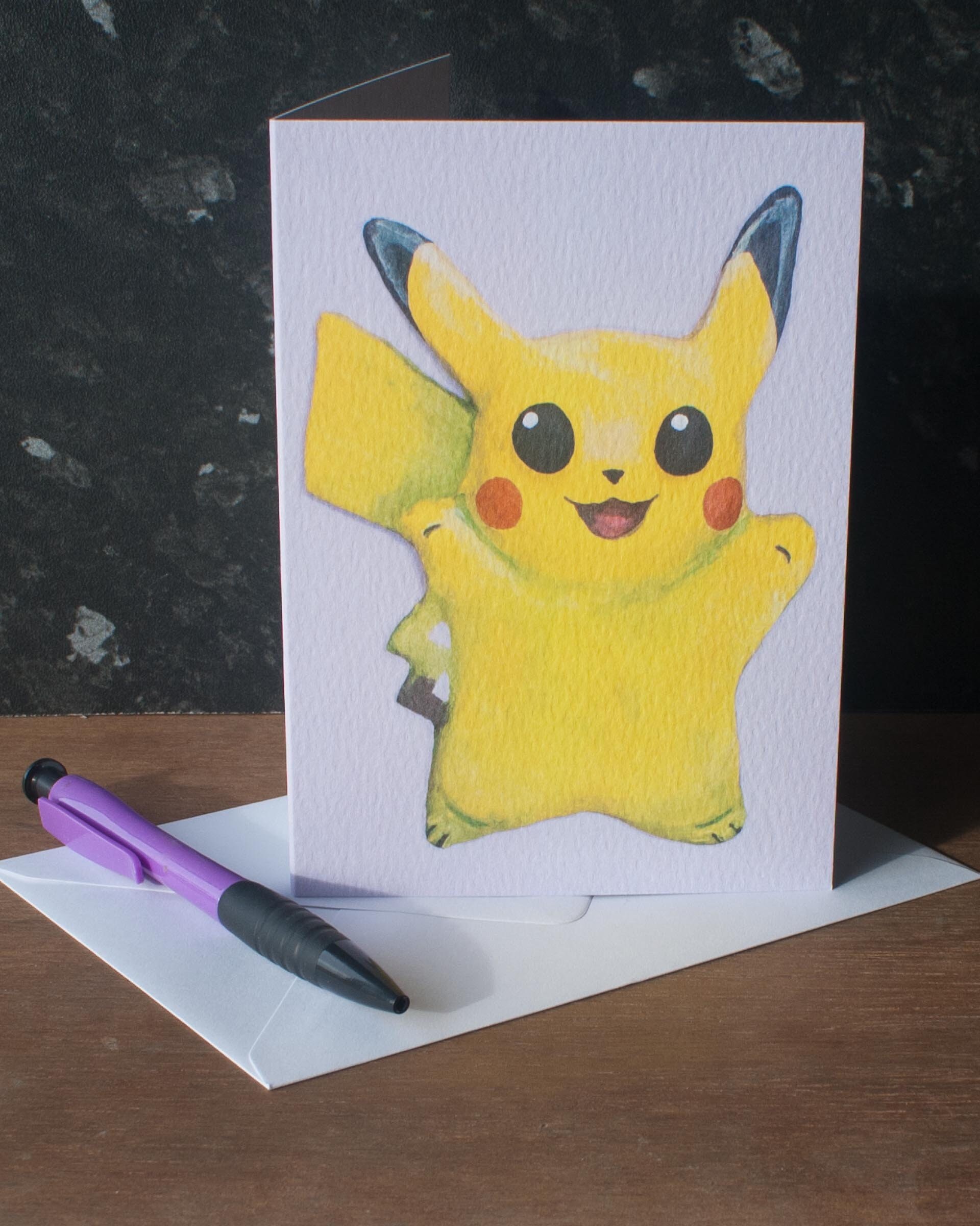 Pikachu Pokemon Inspired Greetings Card - Etsy