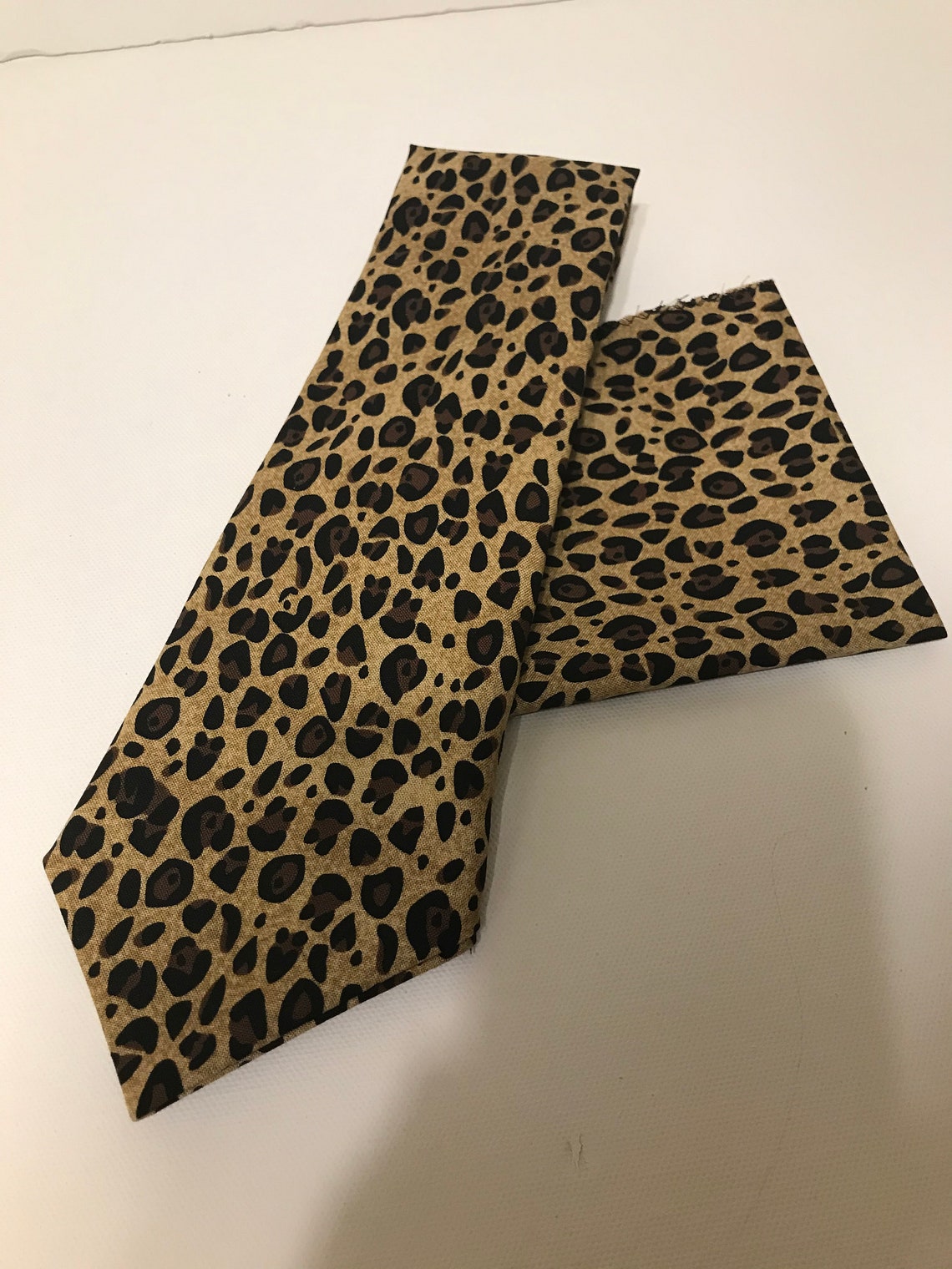 Men Necktie, Leopard Spotted Print Skinny/ Pocket Squares Wedding, Best ...