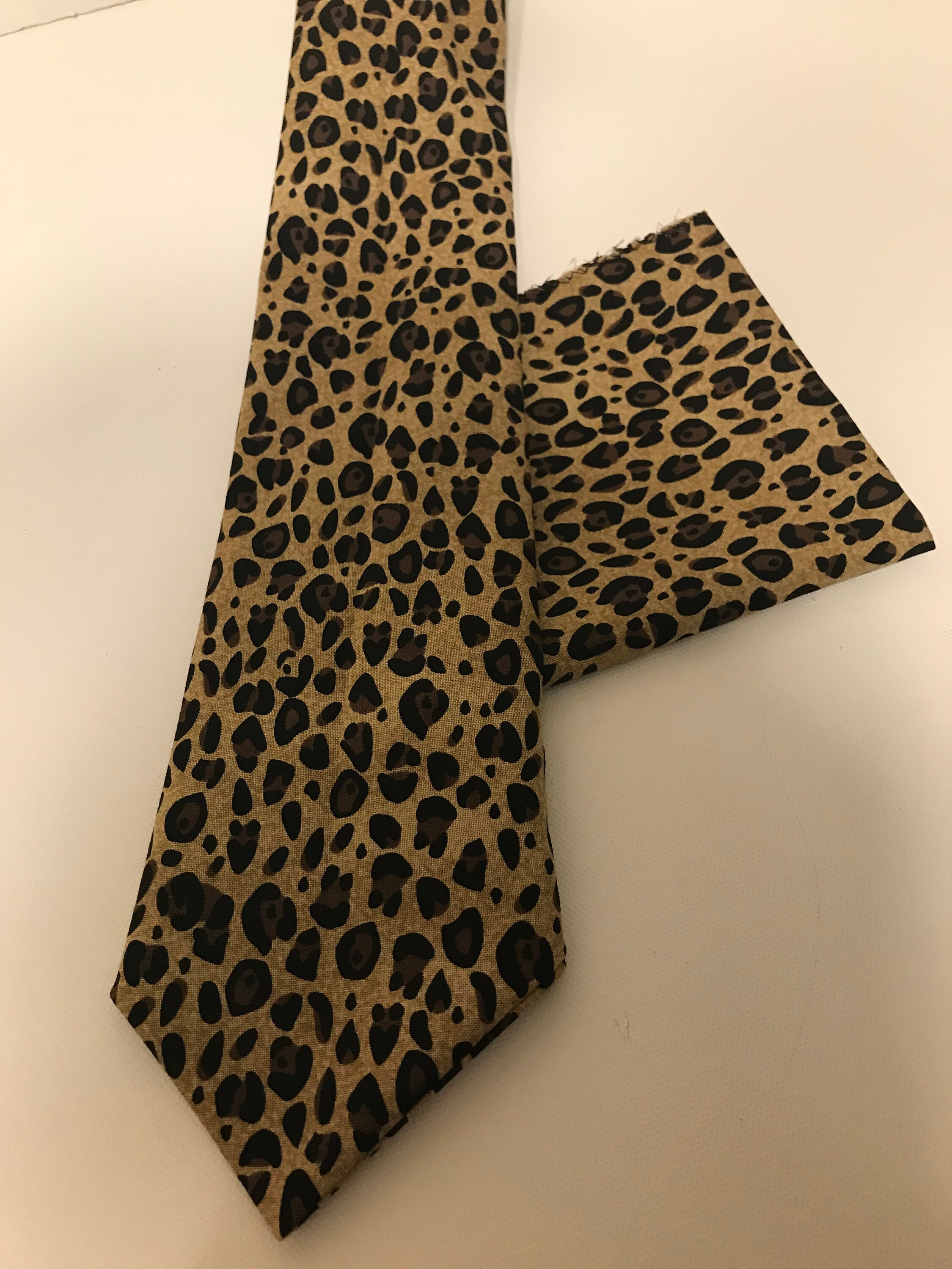 Men Necktie, Leopard Spotted Print Skinny/ Pocket Squares Wedding, Best ...
