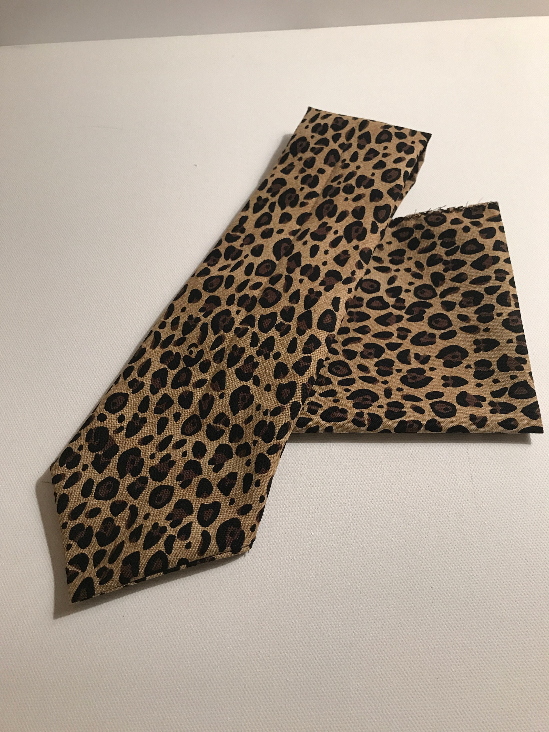 Men Necktie, Leopard Spotted Print Skinny/ Pocket Squares Wedding, Best ...