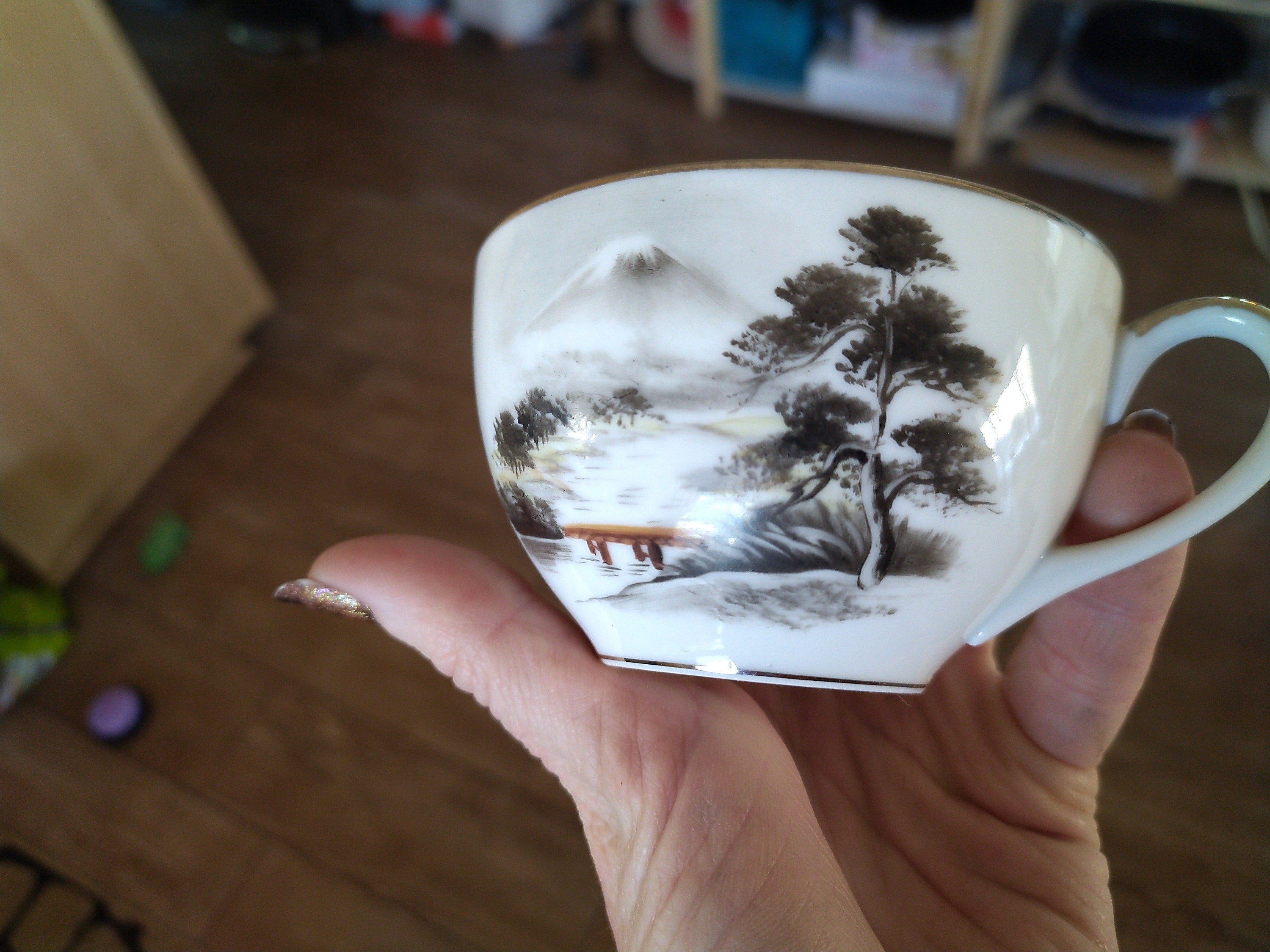 Vintage Japanese Kutani Full Tea Set 23 Pc Porcelain China Hand Painted ...