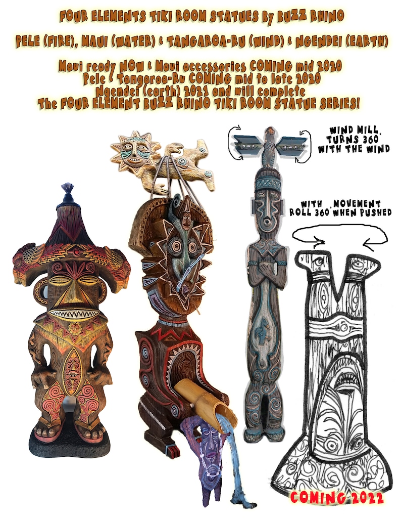 Tiki Room PELE Tiki Torch Statue Figurine Figure Enchanted Tiki Room ...