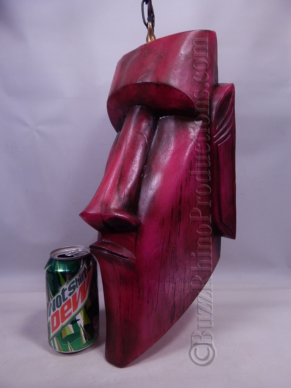 MAGENTA Red Moai Hanging Lamp Tiki Room Bar Light Lava Light Neon ...