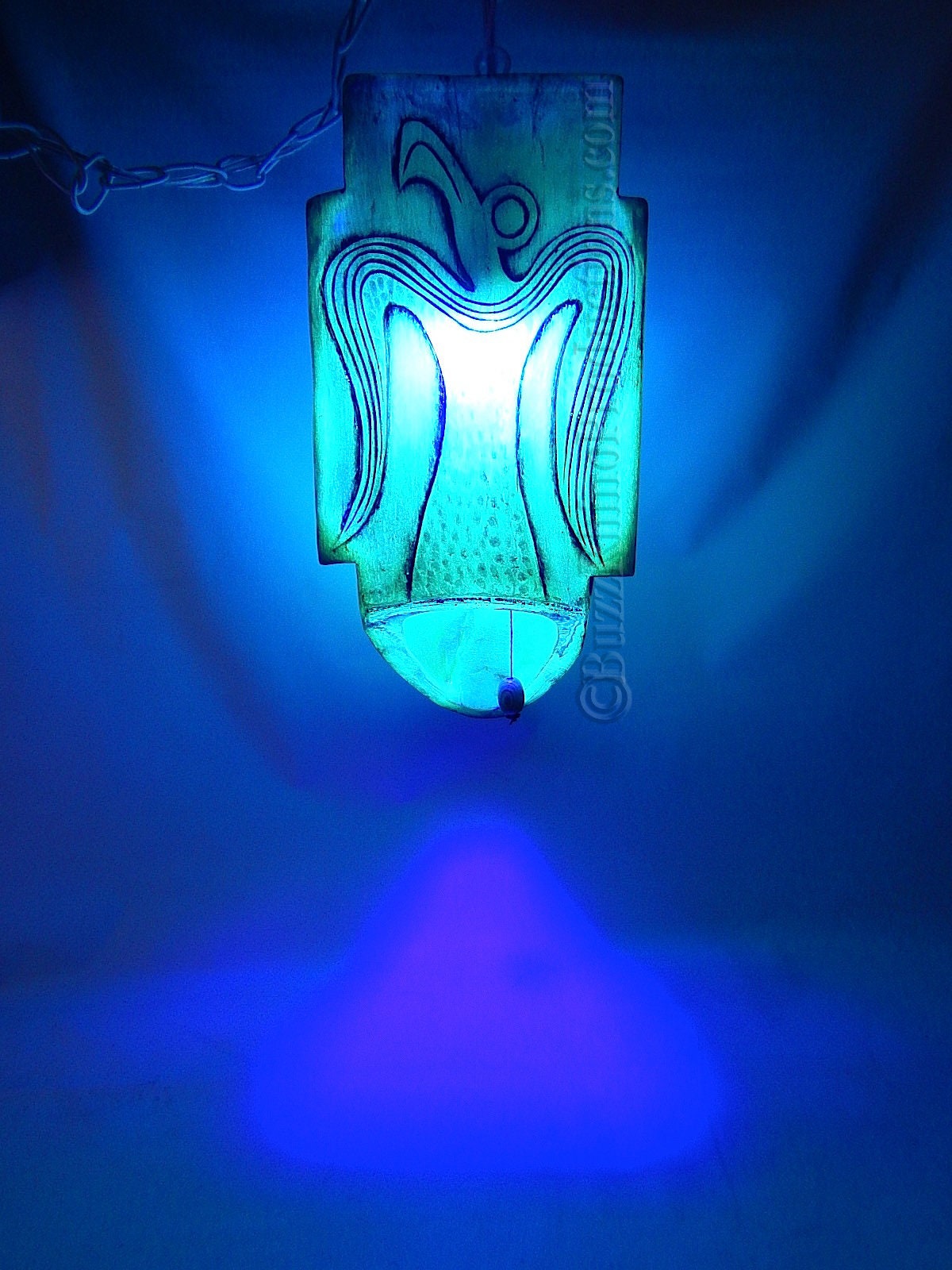 GREEN Moai Hanging Lamp Tiki Room Bar Light Lava Light Neon Easter ...