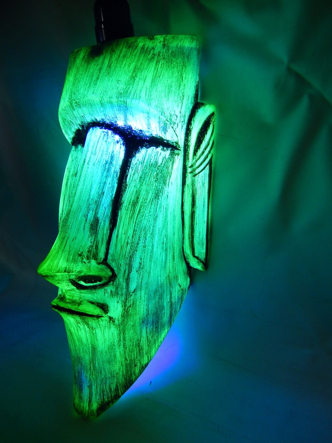 YELLOW Moai Hanging Lamp Tiki Room Bar Light Lava Light Neon Easter ...