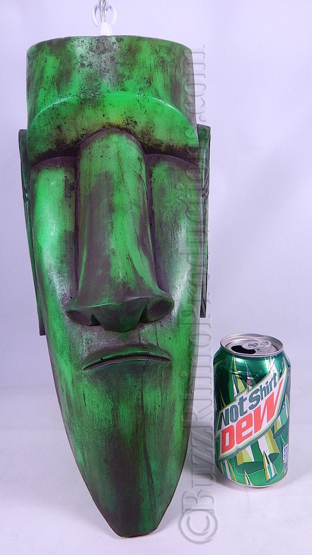 GREEN Moai Hanging Lamp Tiki Room Bar Light Lava Light Neon Easter ...