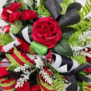 Ladybug Door Swag: Red Roses & Polka Dot Bows, Whimsical Summer Decor ...