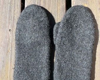 Boiled Wool Mittens. Pure Wool. Felted. Knitted. - Etsy