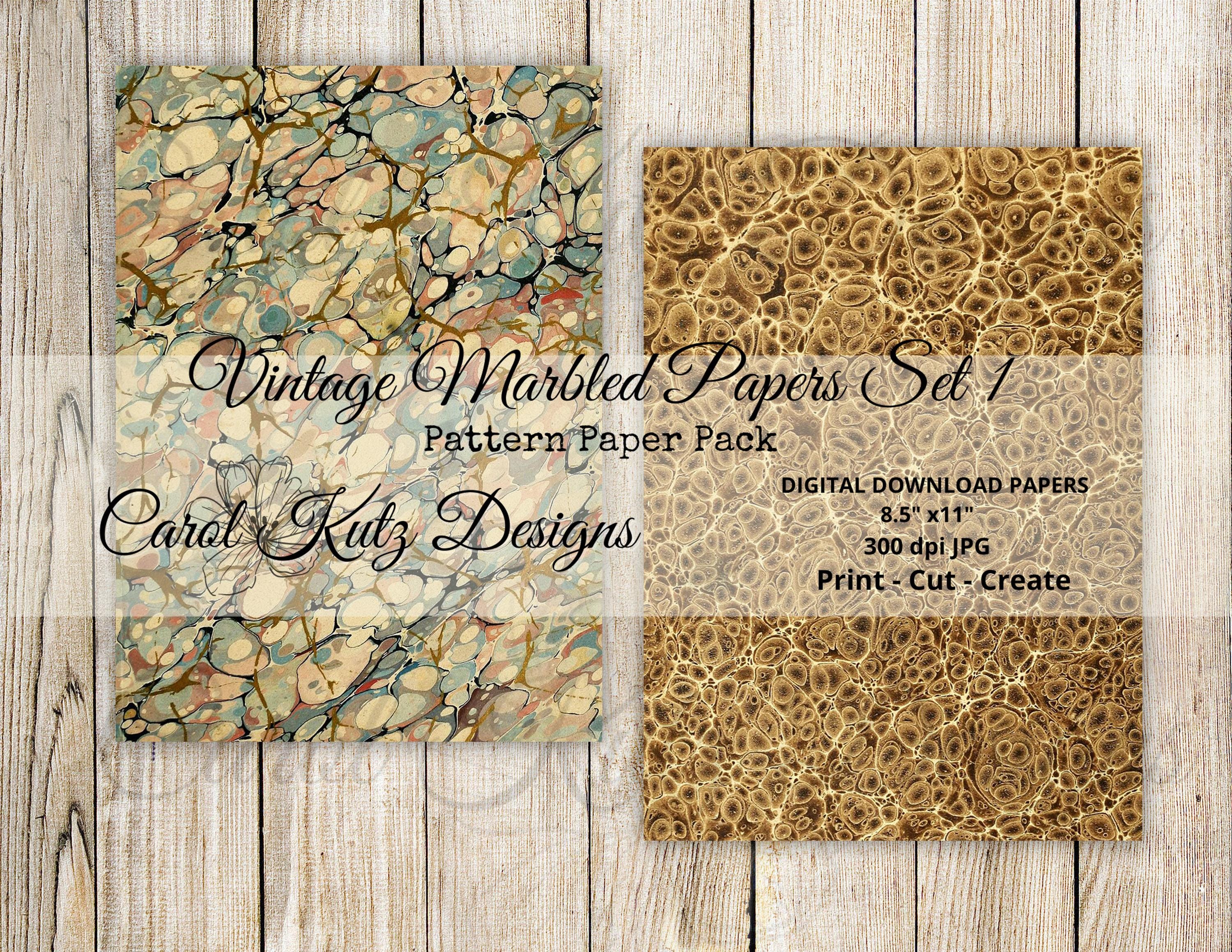Vintage Marbled Pattern Paper Set: Scrapbook & Junk Journal (digital ...