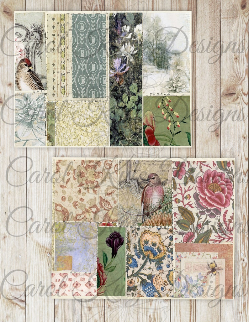 Junk Journal, Masterboard Book Pages, Tags, Cards, Ephemera, Mixed ...