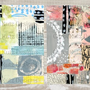 Mixed Media, Printable Collage Sheets, Digital Download, Background ...