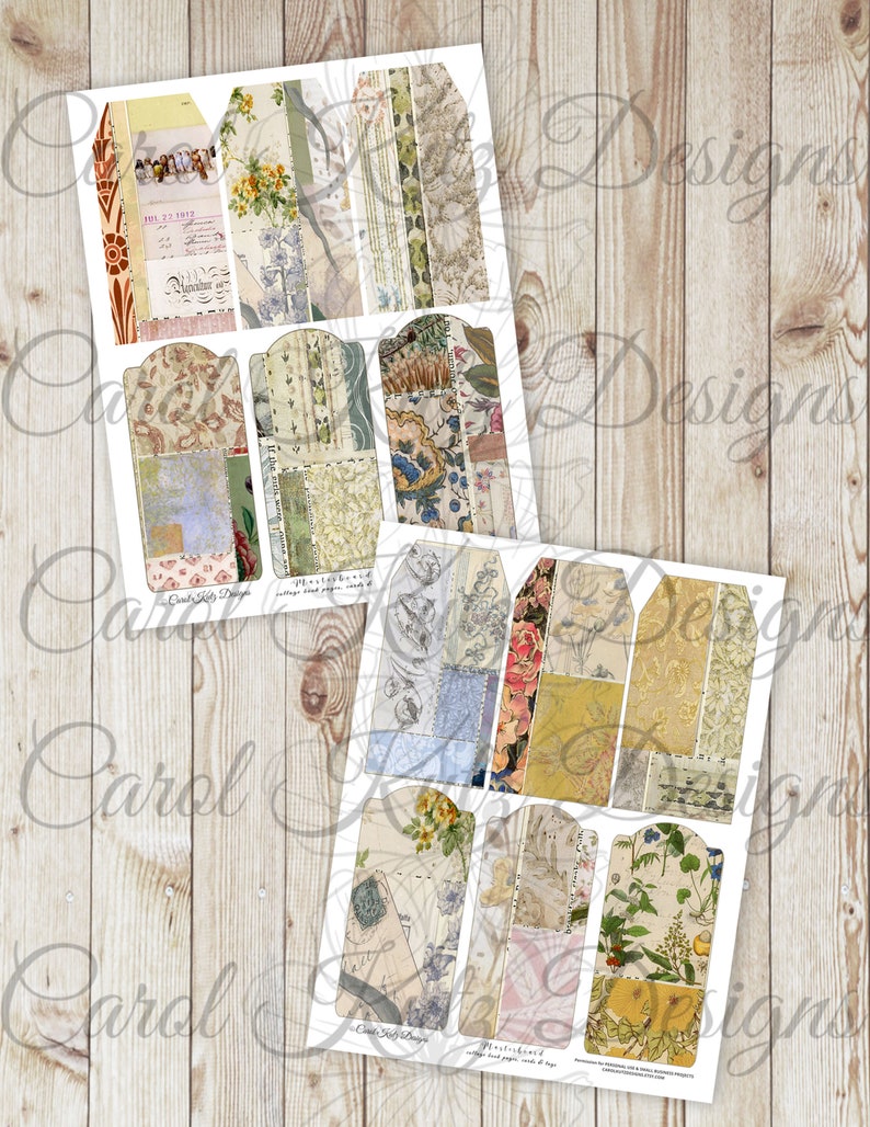 Junk Journal, Masterboard Book Pages, Tags, Cards, Ephemera, Mixed ...
