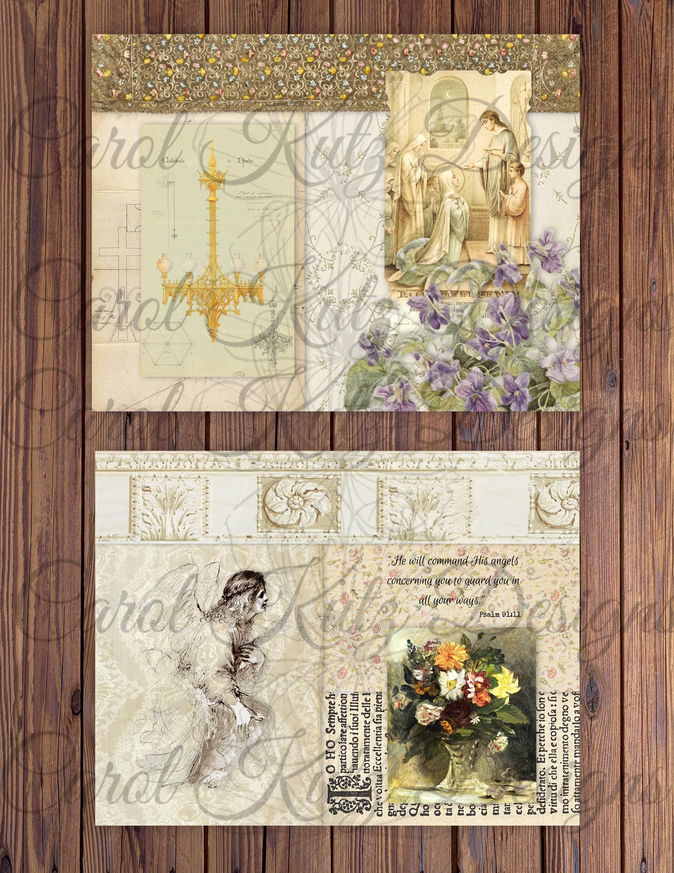 Religious Collage Paper, Walk in Faith Junk Journal, Printable Digital ...