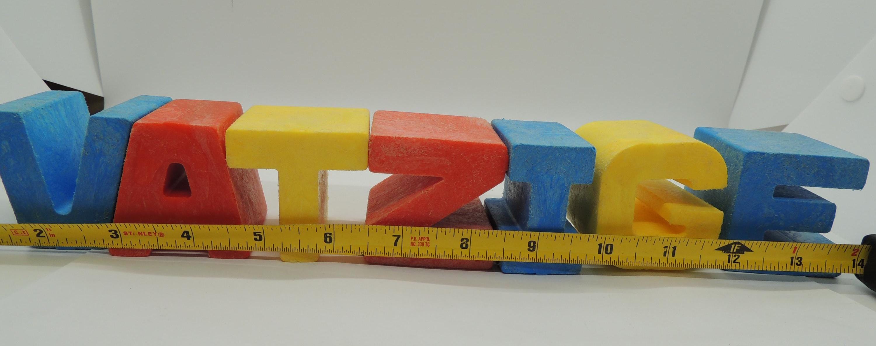Vintage Mattel Tuff Stuff Block Letters, 1971 Mattel Inc. USA, Red Blue ...