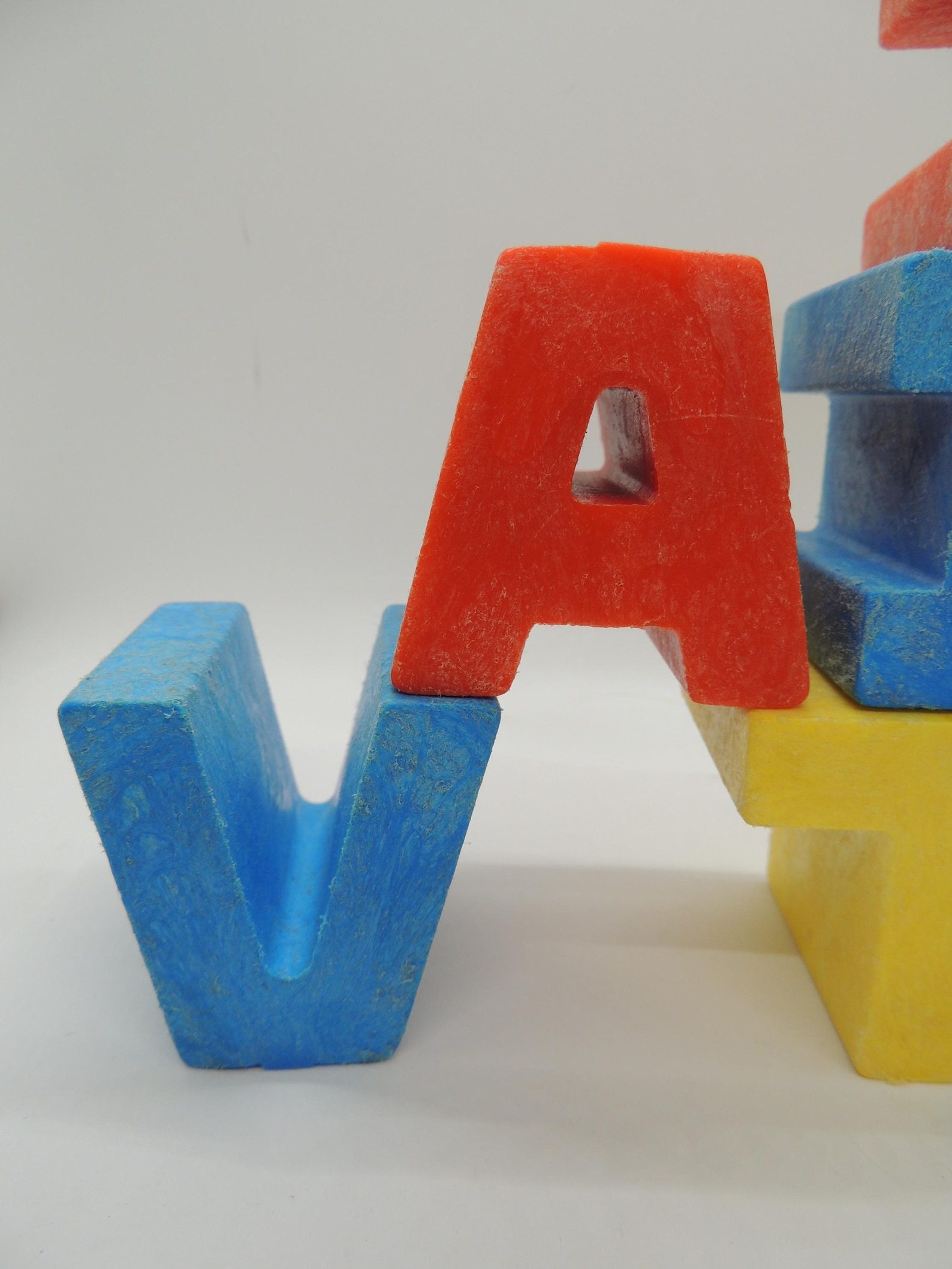 Vintage Mattel Tuff Stuff Block Letters, 1971 Mattel Inc. USA, Red Blue ...