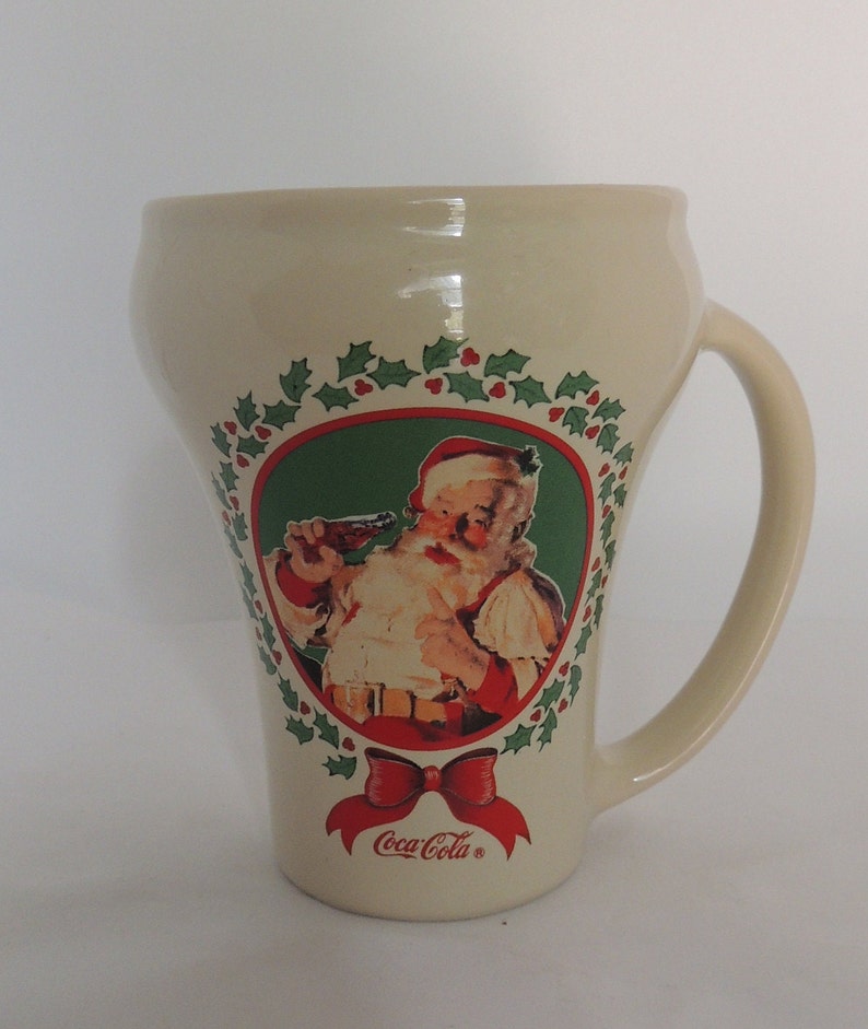 Vintage Coca Cola Santa Claus Christmas Mug, Coke Brand Mug, Santa ...