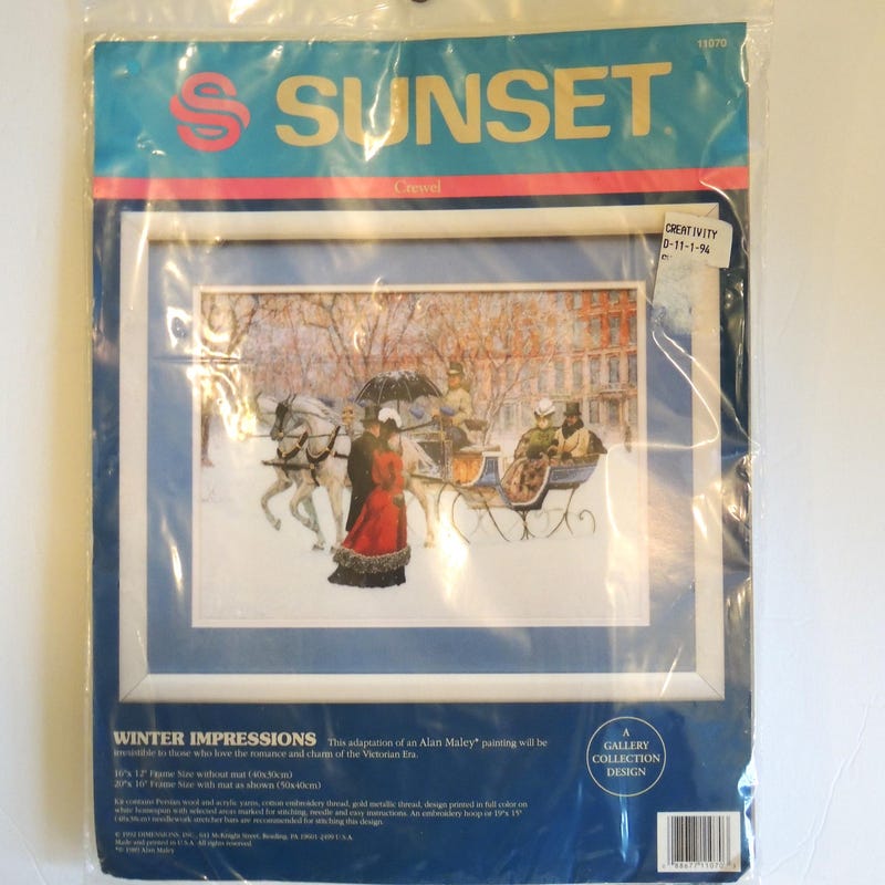 Vintage Crewel Kit - Etsy