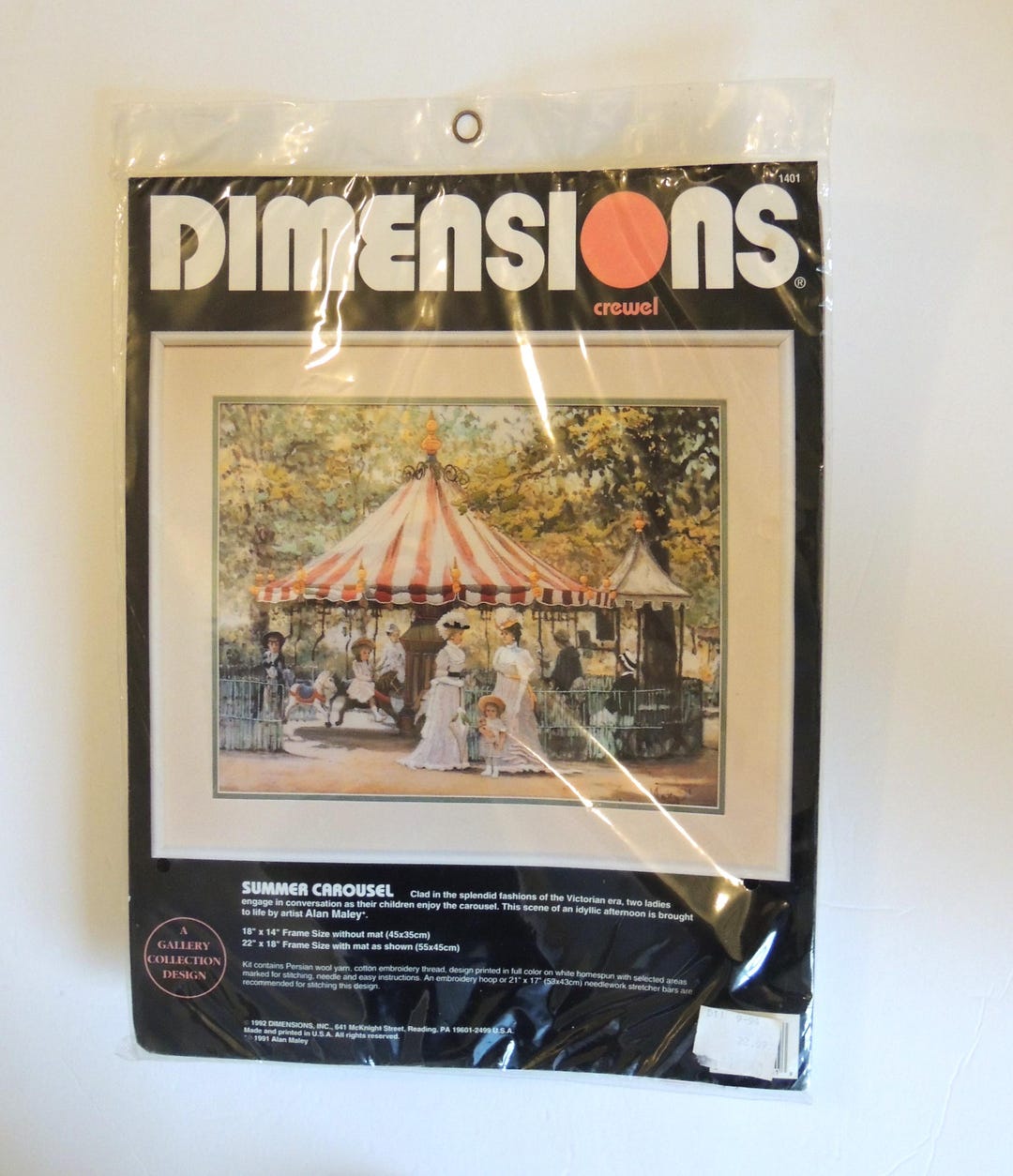 Vintage Dimensions Crewel Kit, Summer Carousel, #1401, Victorian Style ...