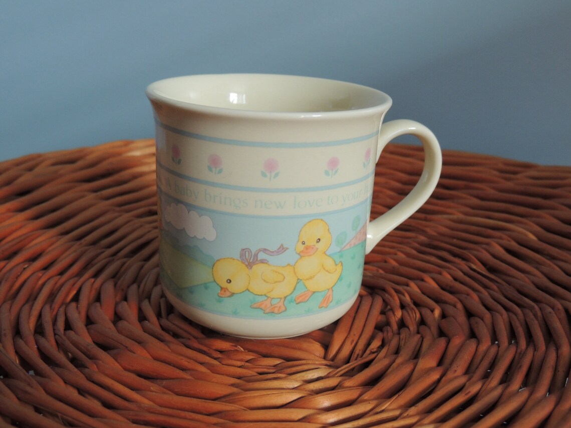 Sweet Vintage Baby Cup, Hallmark, A Baby Brings New Love to Your Heart ...
