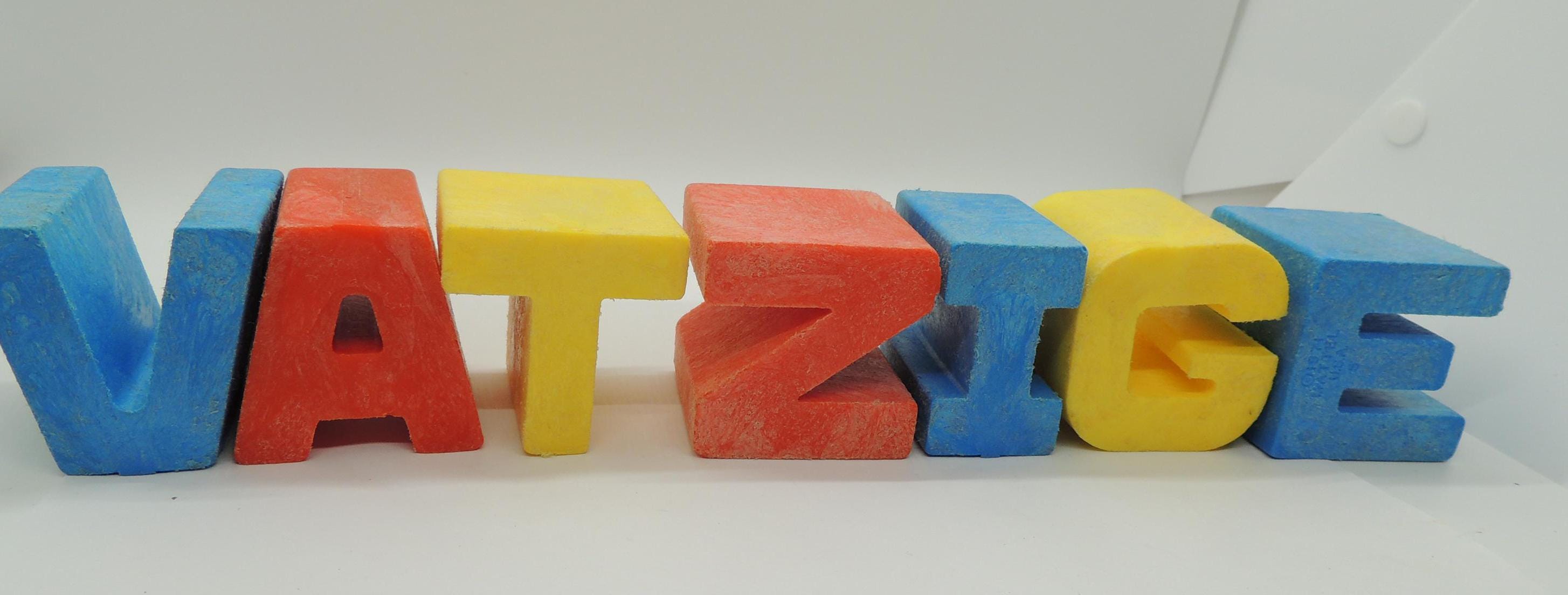 Vintage Mattel Tuff Stuff Block Letters, 1971 Mattel Inc. USA, Red Blue ...