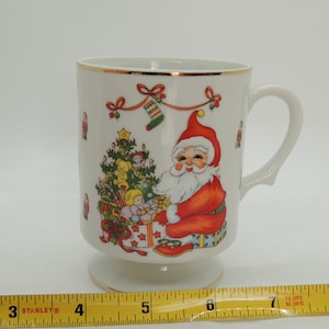 Vintage Lefton China Hand Painted Santa With Tree and Toys Mug, 1984 ...