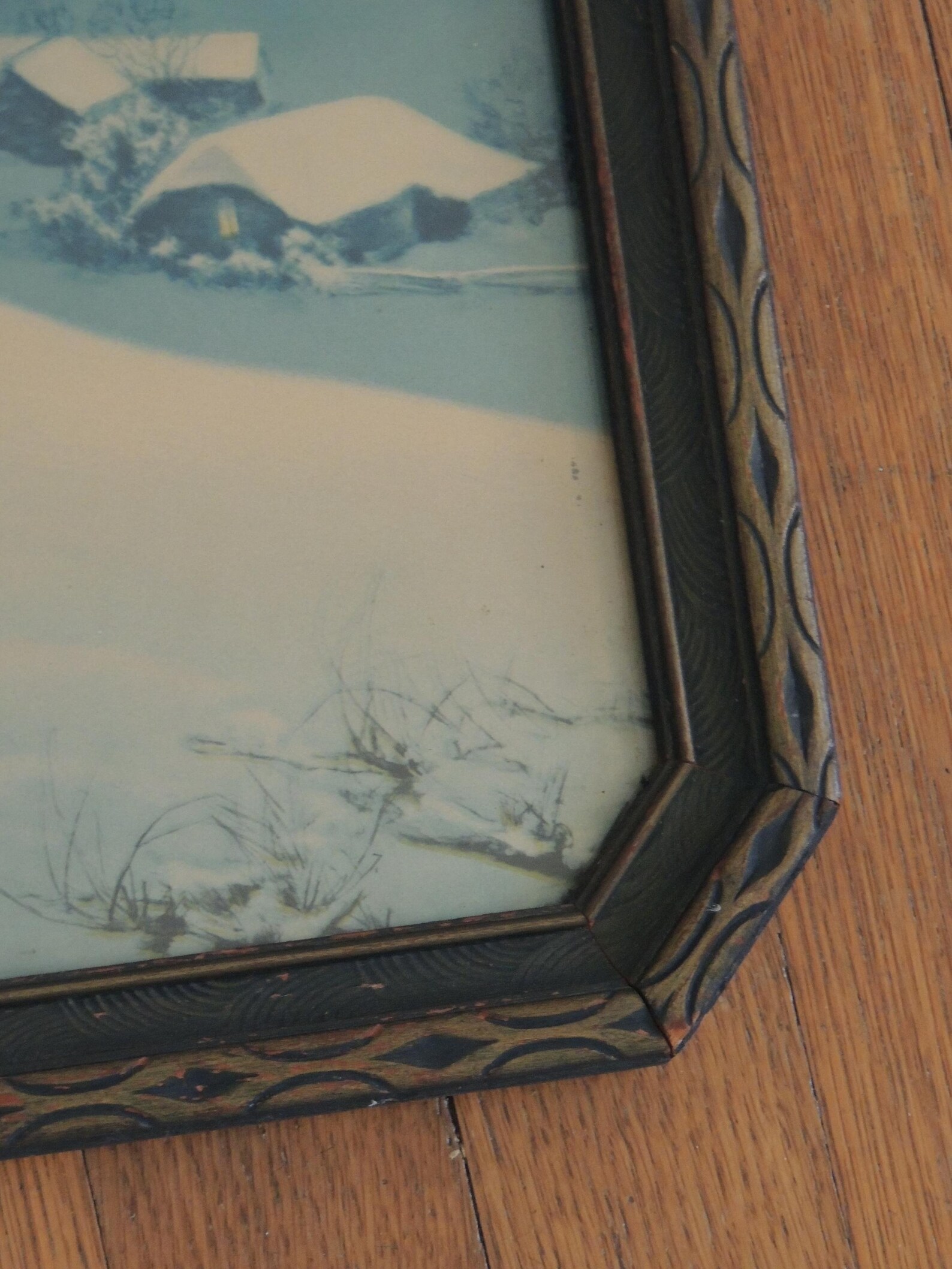 Antique Lone Wolf Print in Antique Frame, Original 1925 Print, Wolf in ...