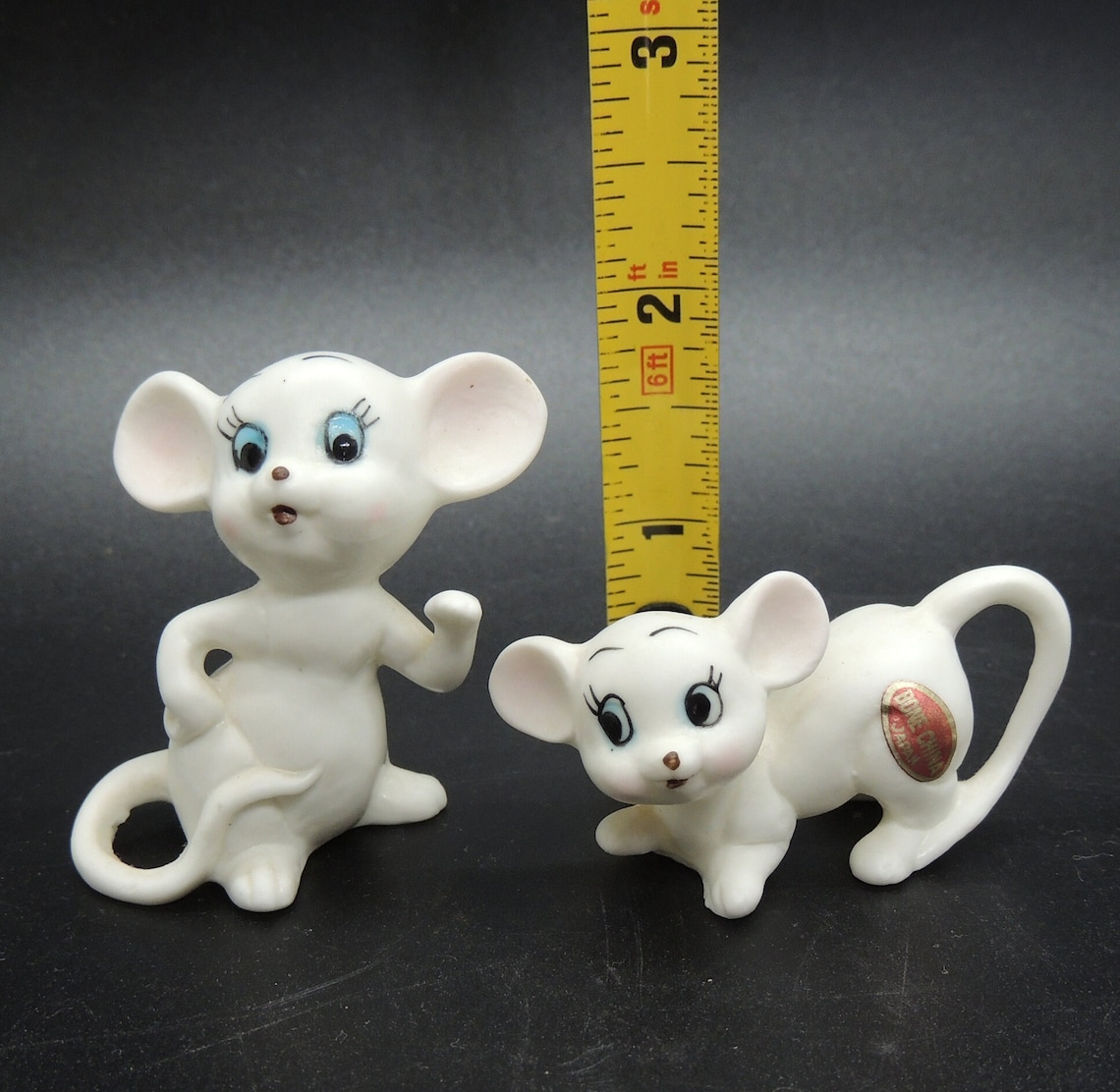 Vintage Set of Bone China Mice Figurines Made in Japan 2 - Etsy