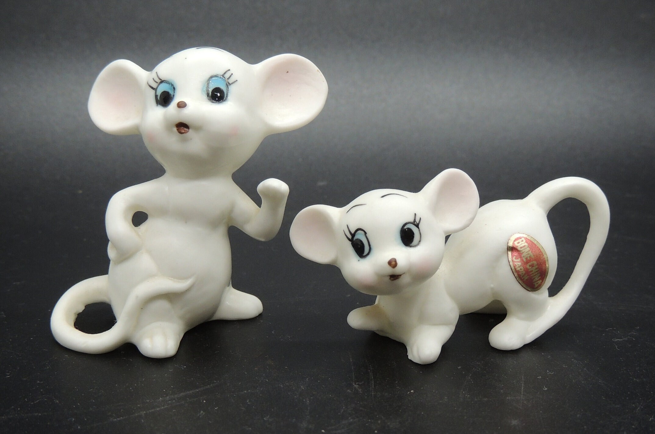 Vintage Set of Bone China Mice Figurines Made in Japan 2 - Etsy