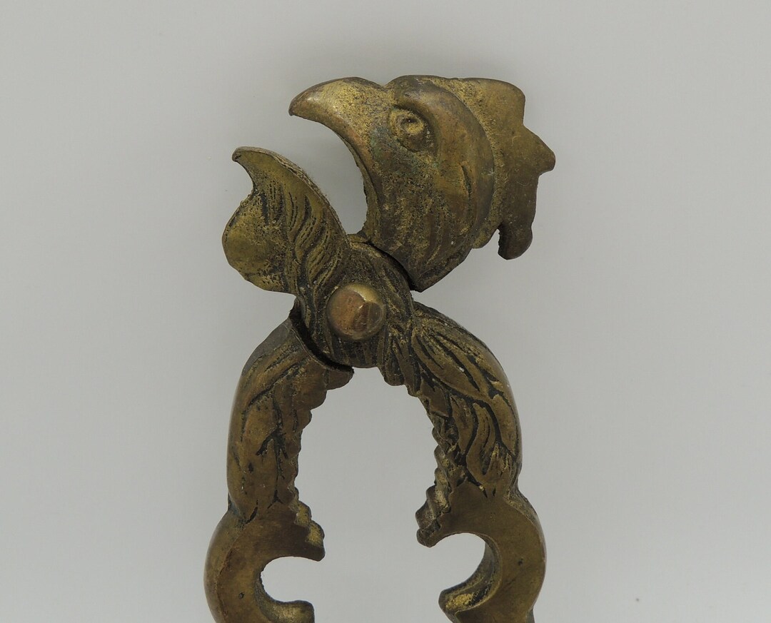 Vintage Brass Rooster Chicken Nutcracker, Crab Cracker, Humorous Hand ...