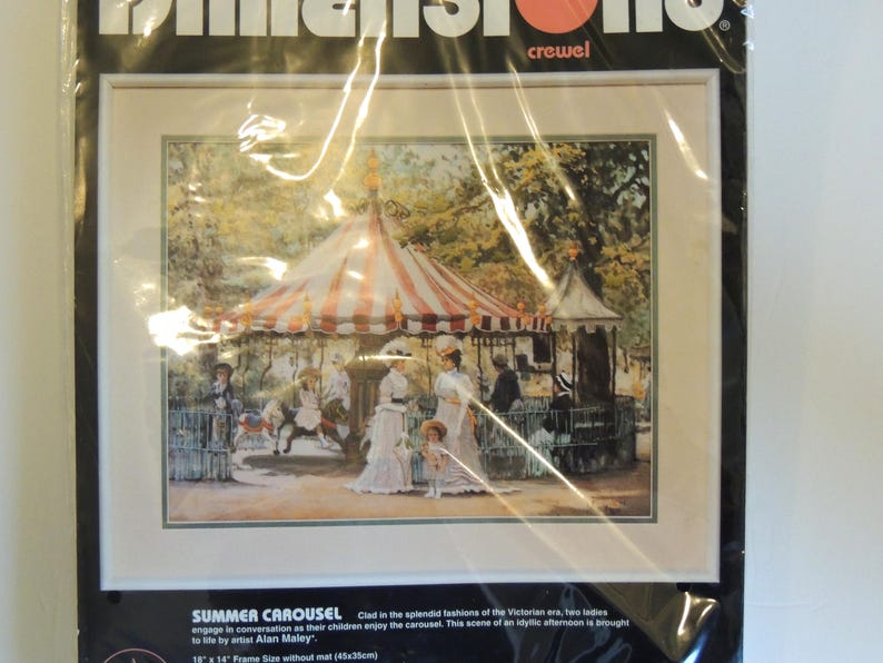 Vintage Dimensions Crewel Kit, Summer Carousel, #1401, Victorian Style ...