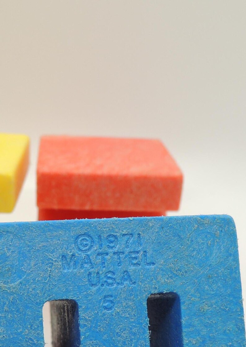 Vintage Mattel Tuff Stuff Block Letters, 1971 Mattel Inc. USA, Red Blue ...