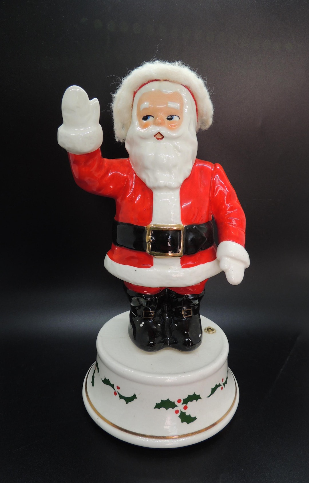 Vintage Waving Santa Rotating Music Box, Made by SB Japan, Plays Jingle ...