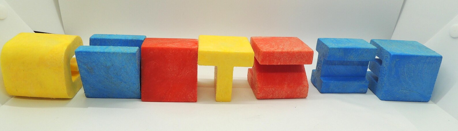 Vintage Mattel Tuff Stuff Block Letters, 1971 Mattel Inc. USA, Red Blue ...