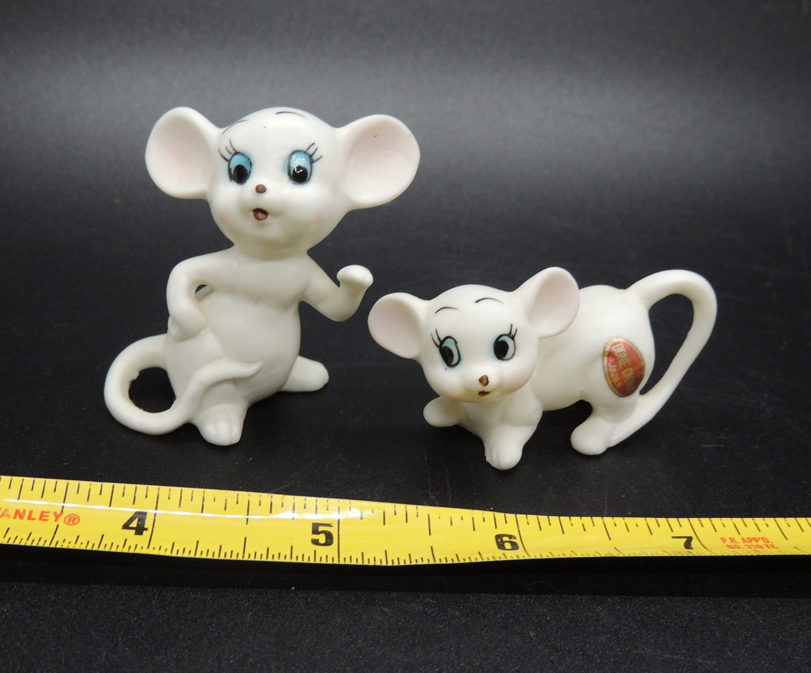 Vintage Set of Bone China Mice Figurines Made in Japan 2 - Etsy