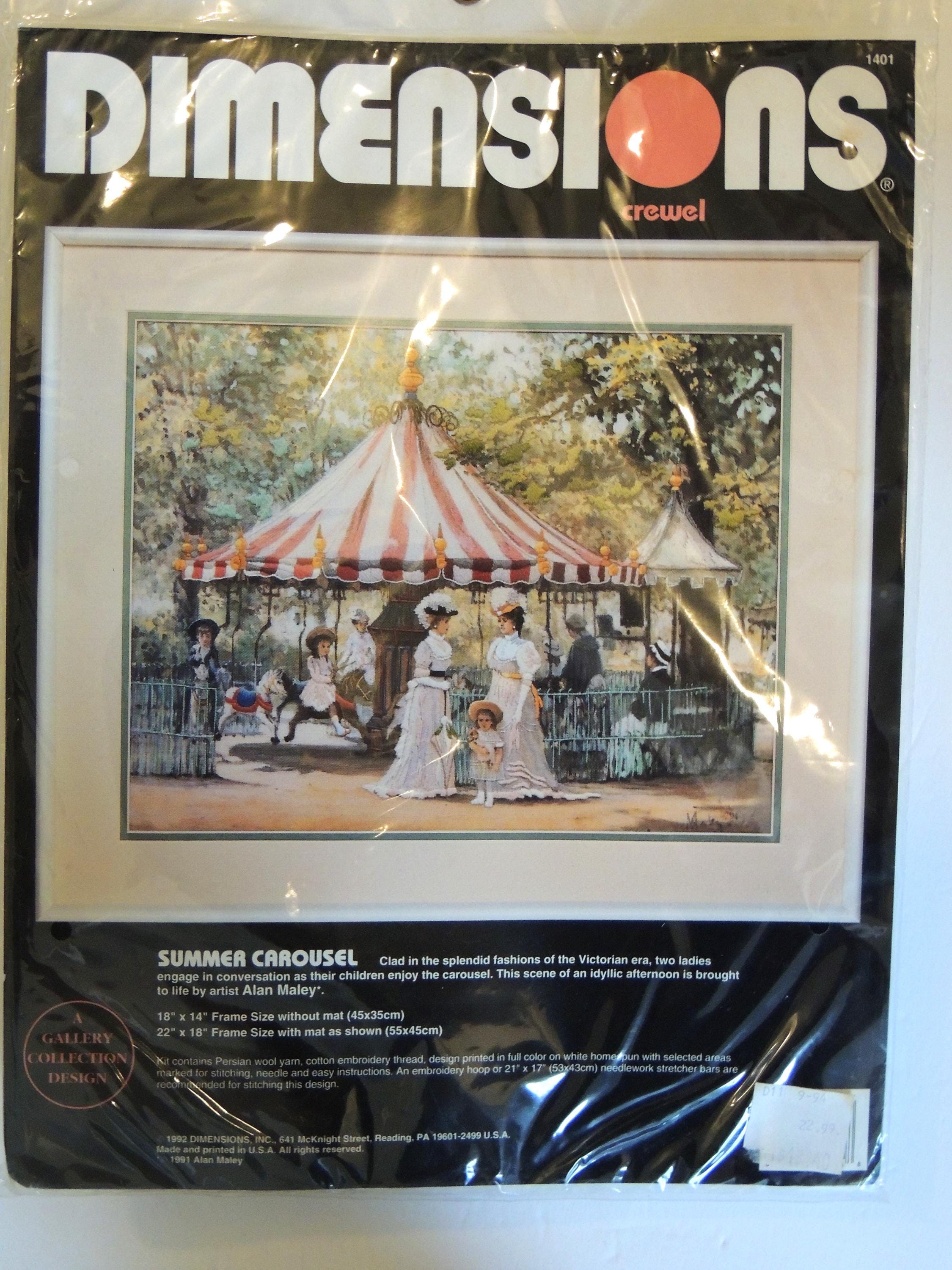 Vintage Dimensions Crewel Kit, Summer Carousel, #1401, Victorian Style ...