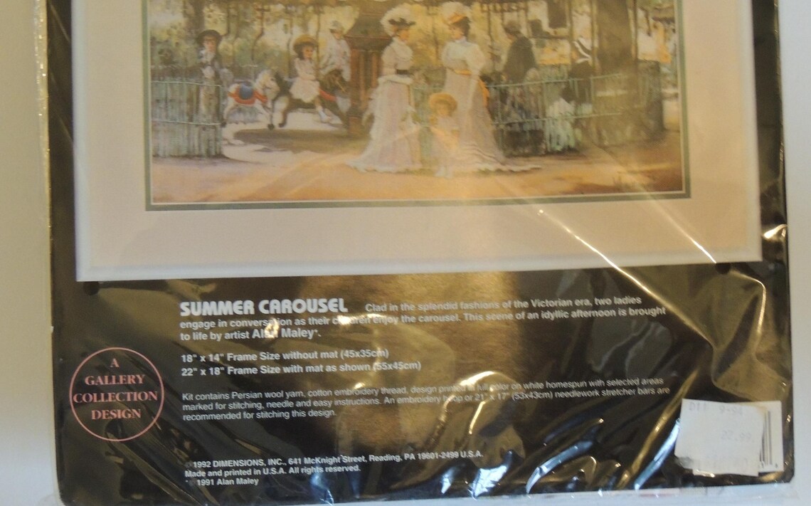 Vintage Dimensions Crewel Kit, Summer Carousel, #1401, Victorian Style ...
