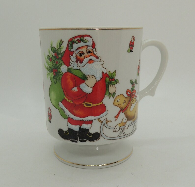Vintage Lefton China Hand Painted Santa With Reindeer Mug, 1984 04328 ...
