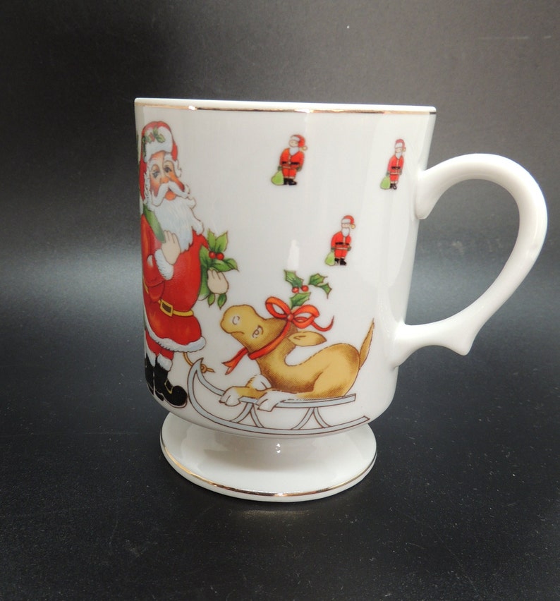 Vintage Lefton China Hand Painted Santa With Reindeer Mug, 1984 04328 ...