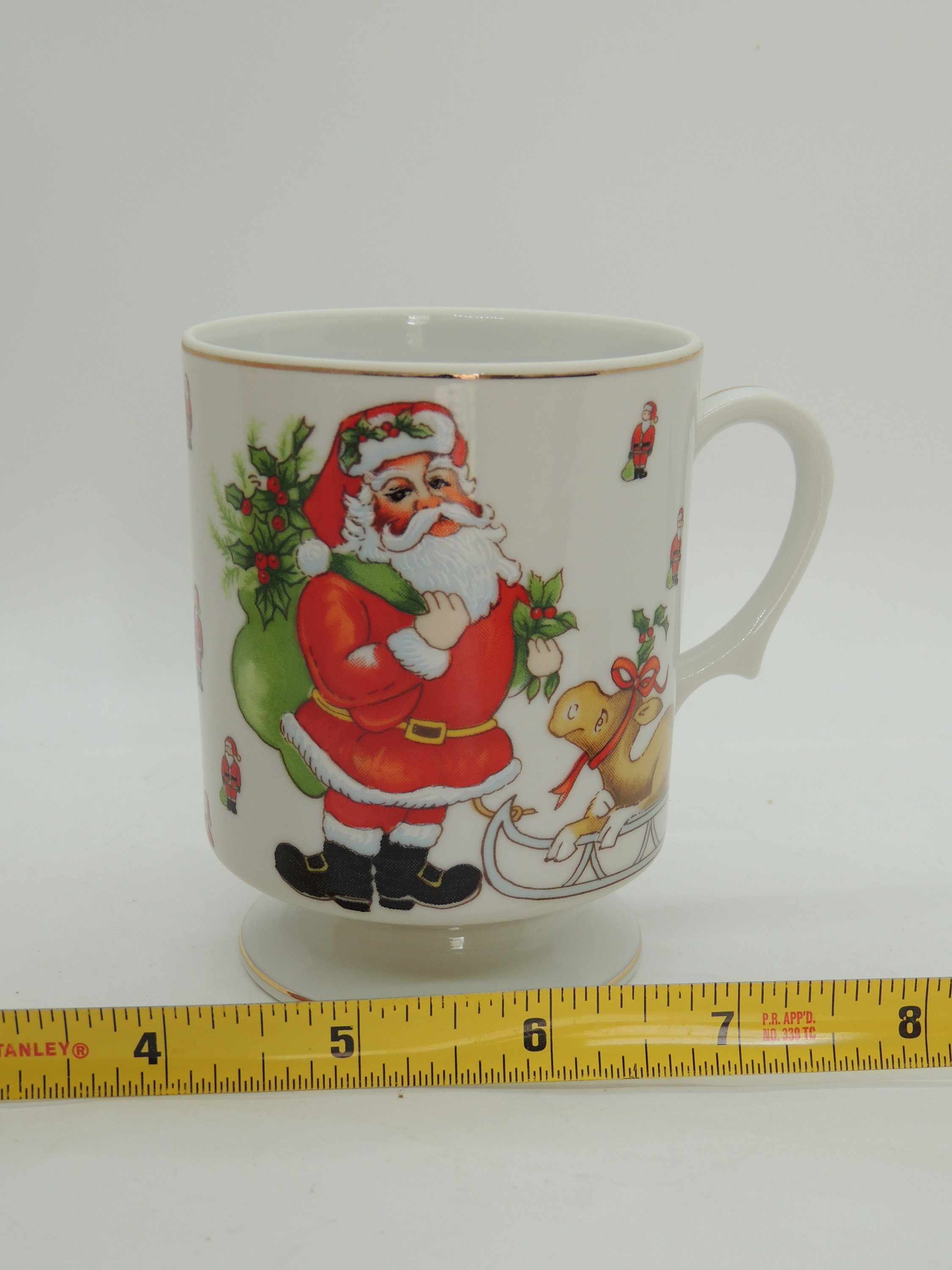 Vintage Lefton China Hand Painted Santa With Reindeer Mug, 1984 04328 ...