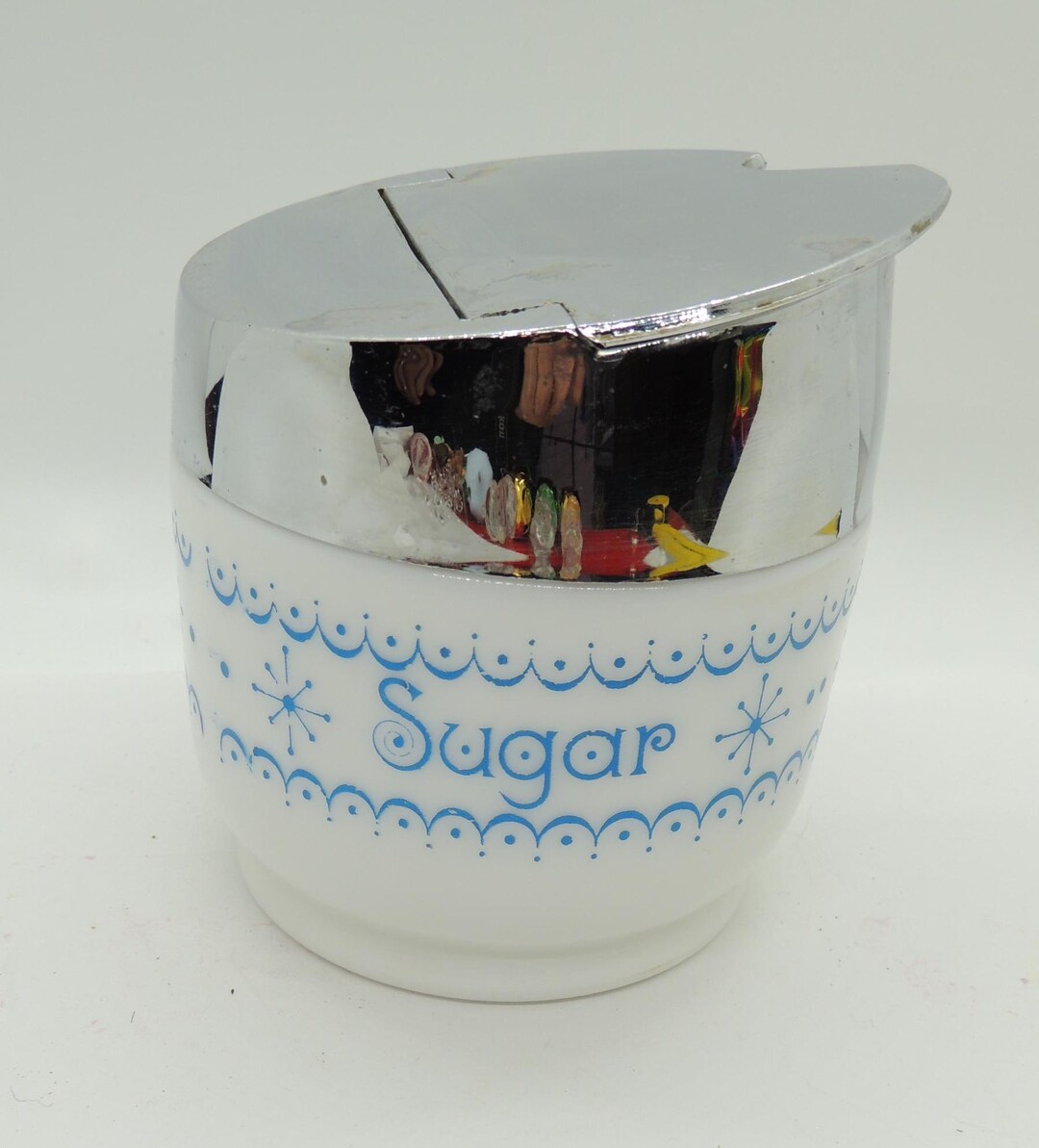 Vintage Gemco Milk Glass Sugar Bowl Snowflake Garland Made in USA - Etsy