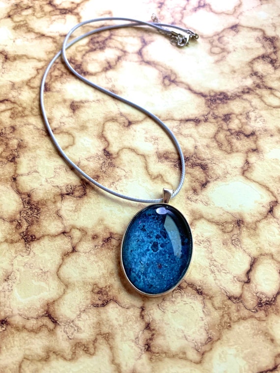 Blue Moon Pendant Moon Necklace Unisex Blue Moon Necklace | Etsy